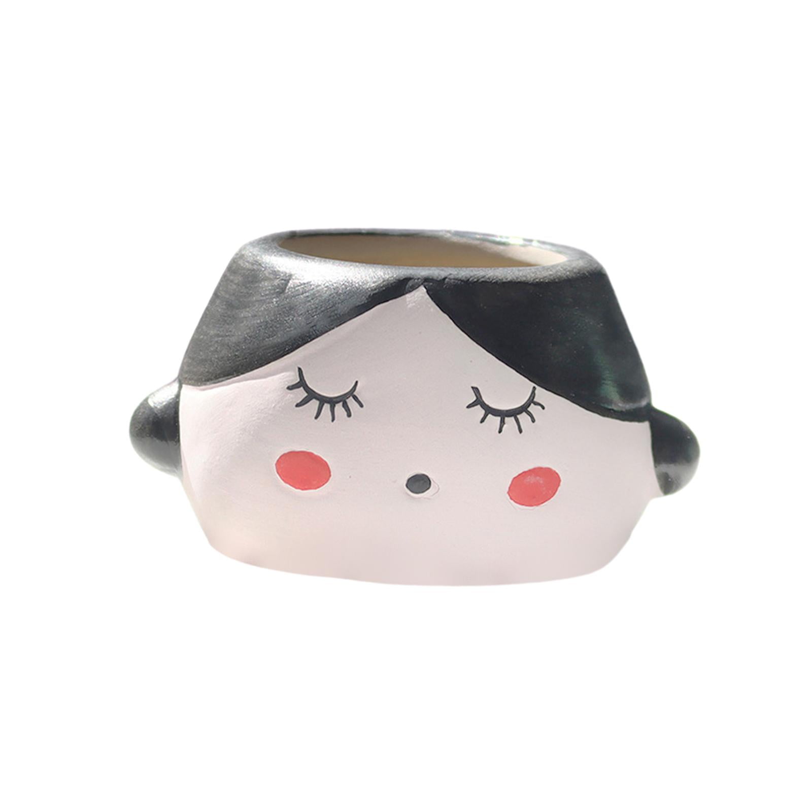 Girl Flower Pots Nordic Ceramic Face Flower Pot for Tabletop Courtyard ...