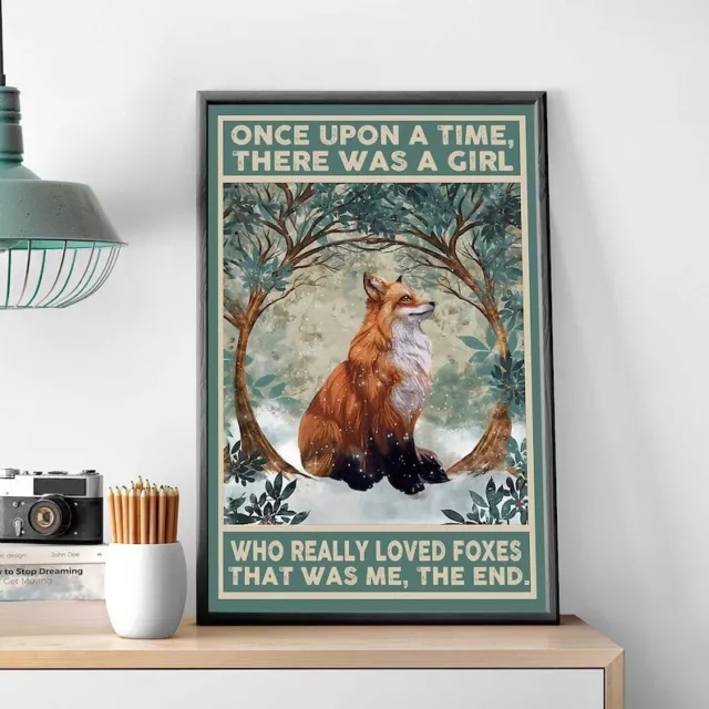 Girl And Fox Print, There Was A Girl, Who Really Loved Foxes, Wildlife ...