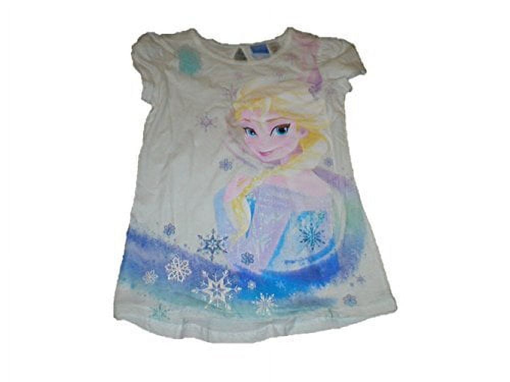 Girl Frozen Tee Shirt Shirt with Bow, Elsa - Small - Walmart.com