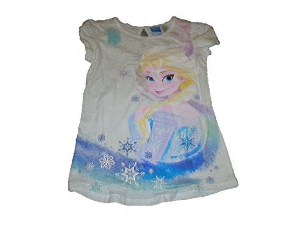 Girl Frozen Tee Shirt Shirt with Bow, Elsa - Small - Walmart.com