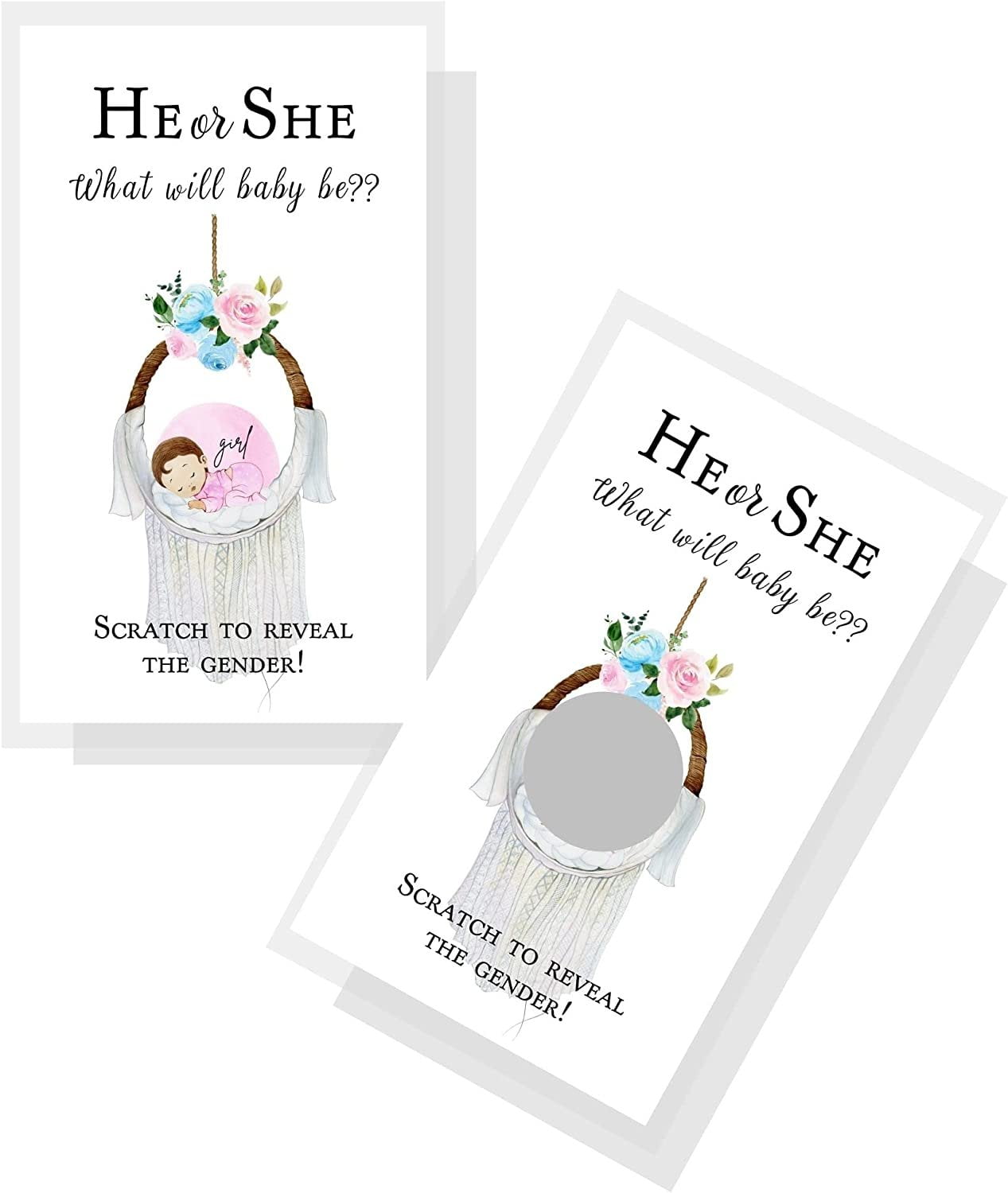 It's A Girl Gender Reveal 30 Pack of Scratch Off Cards Gender Reveal ...
