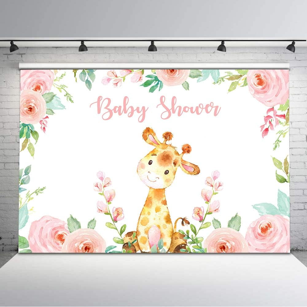 Girl Giraffe Baby Shower Backdrop Safari Baby Shower Photo Background ... Girl Giraffe Baby Shower Backdrop Safari Baby Shower Photo Background ...