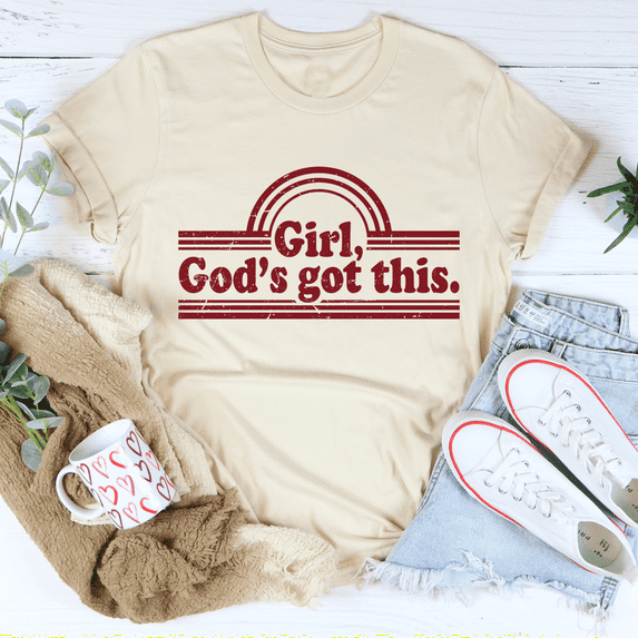Girl Gods Got This Tee Heather Dust S Peachy Sunday T-Shirt - Walmart.com
