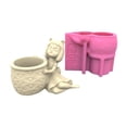Girl Gypsum Silicone Mold Succulents Concrete Flower Vase Cement Mold ...