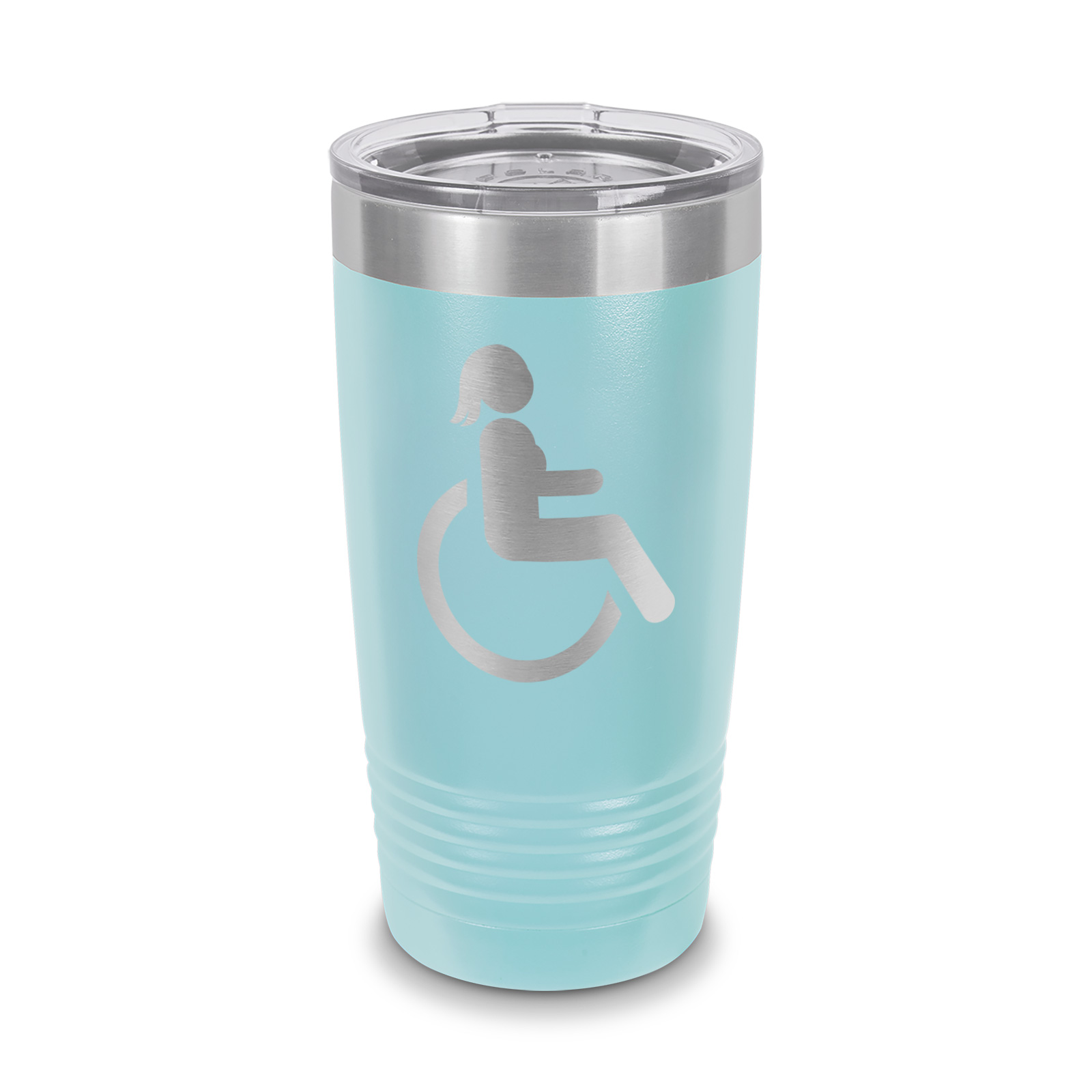Girl Handicap Tumbler 20 oz - Laser Engraved w/ Clear Lid - Stainless ...