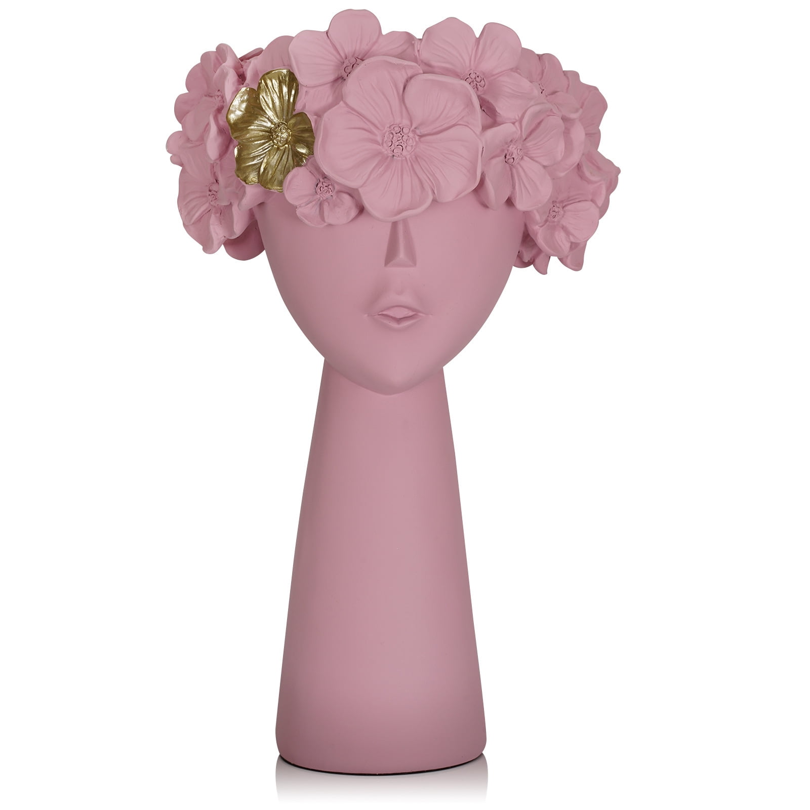 Girl Head Face Planters Pots Resin Flower Wreath Lady Head Statue ...