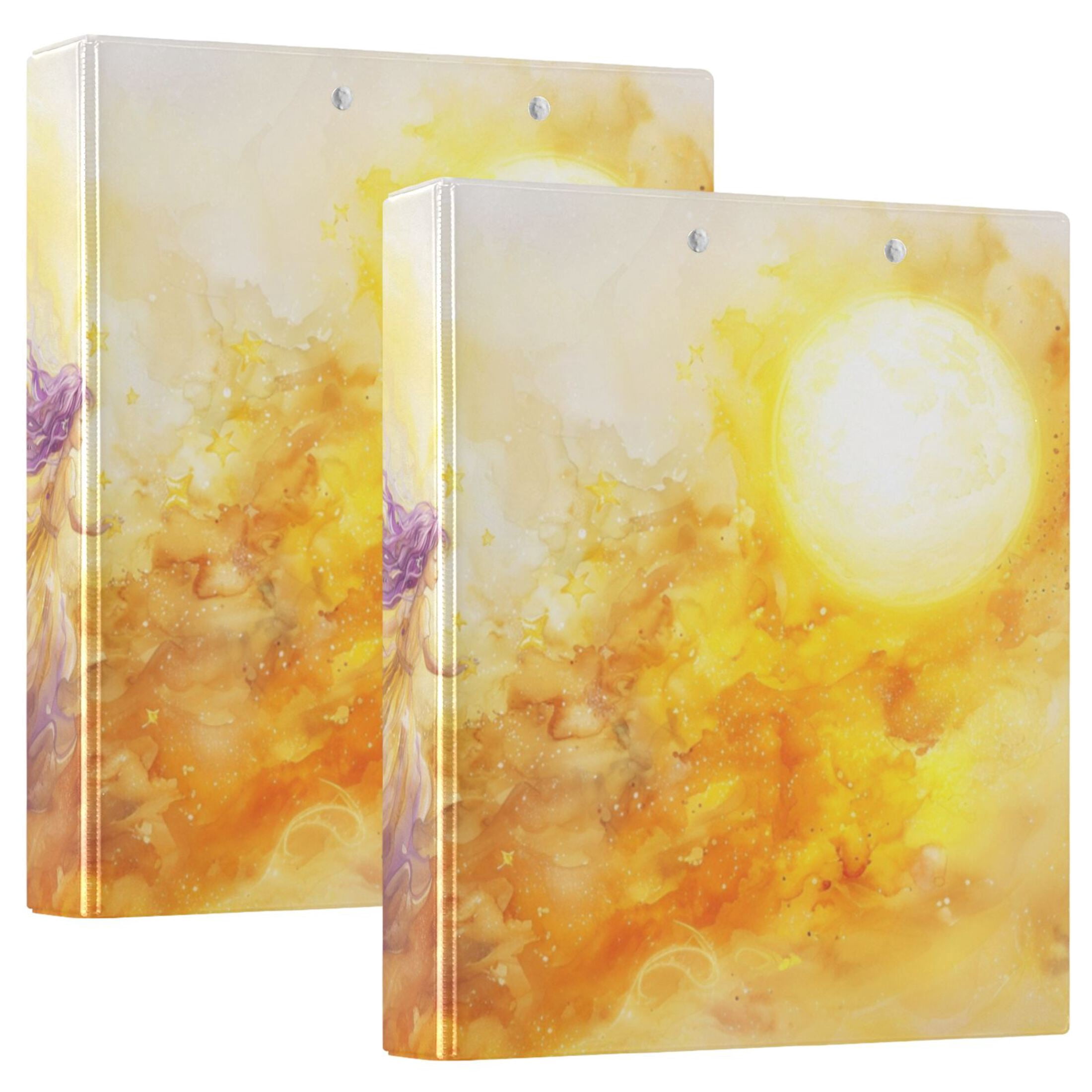 Girl Head for The Sun Watercolor Round Ring Binder 3 Rings 1.5 ...