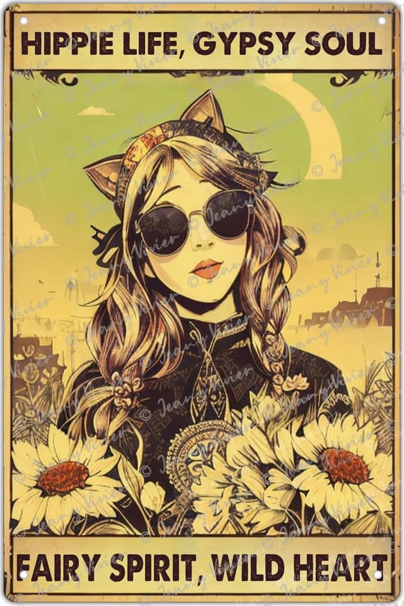 Girl Hippie Life Gypsy Soul Fairy Spirit Wild Heart Retro Metal Signs ...