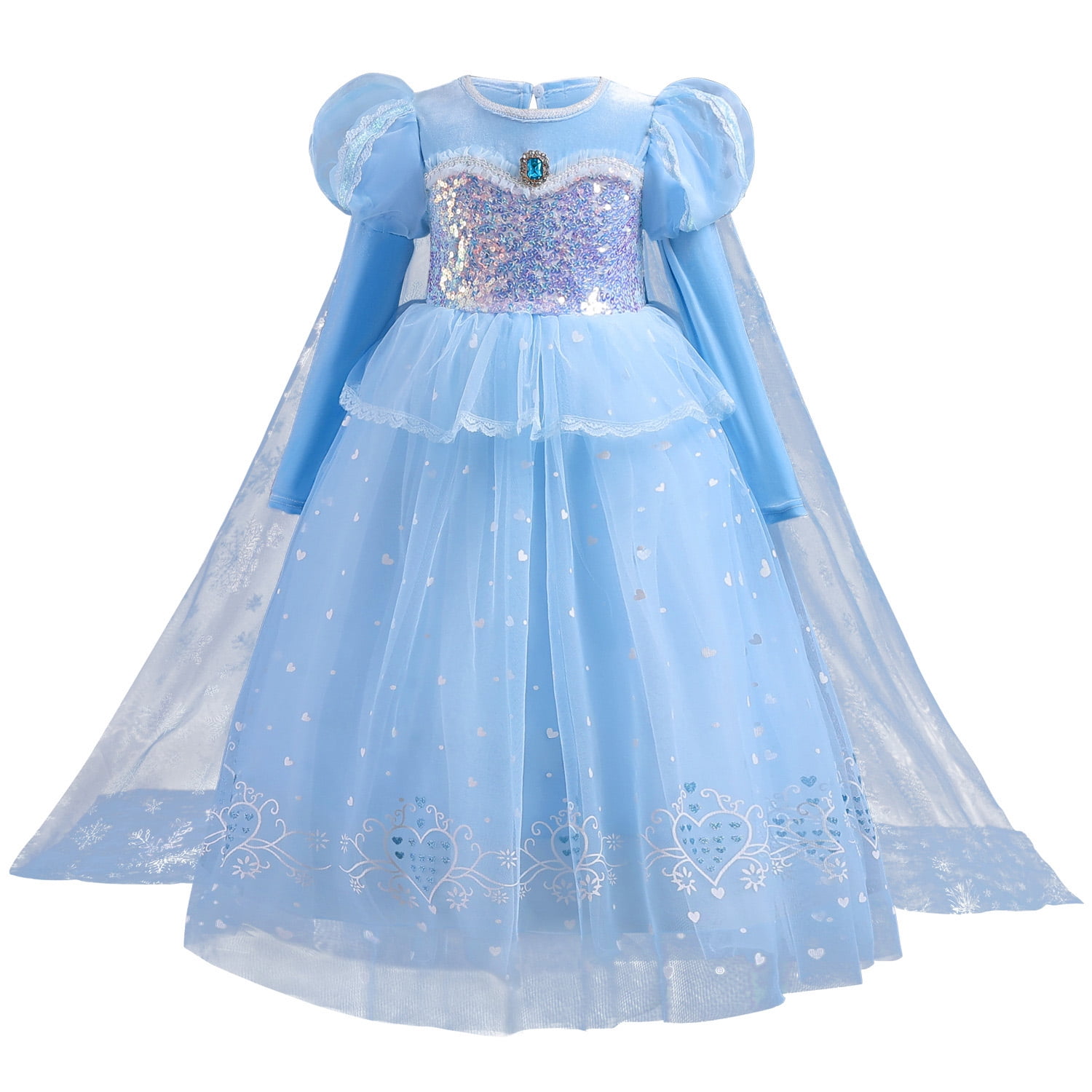 Girl Ice Princess Dress up Snow Party Halloween Dressing Ball Dress ...