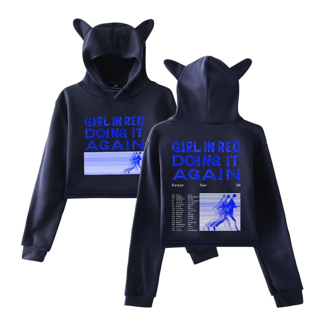 Girl In Red Doing It Again Europe 2024 Tour Cat Ear Hooded Sweatshirt ...