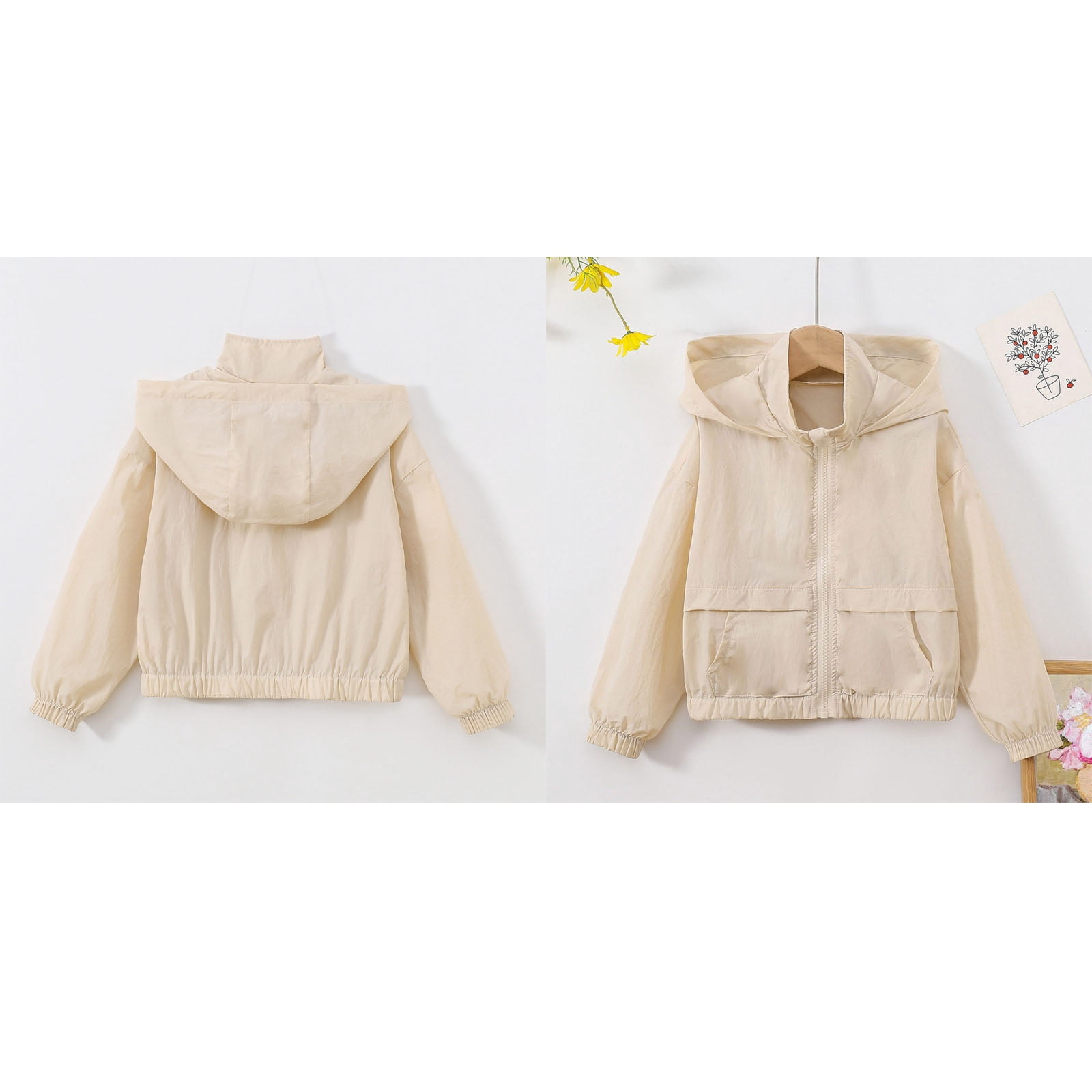 Girl Jackets Kids Boys Windbreaker Zipper Hoodies Lightweight Kids ...