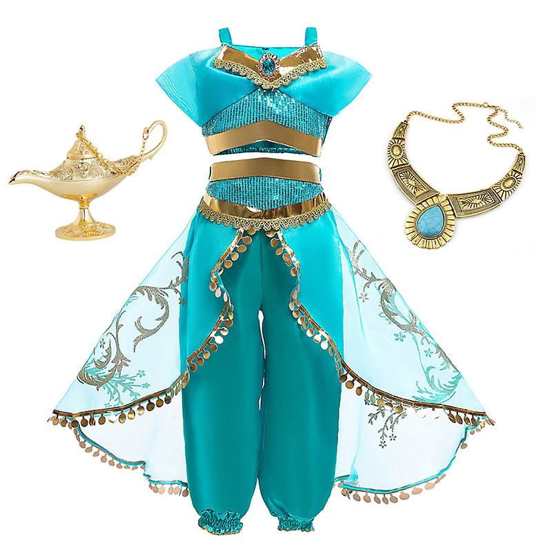 Girl Jasmine Princess Dress Costume Anime Aladdin Role Playing Clothes ...