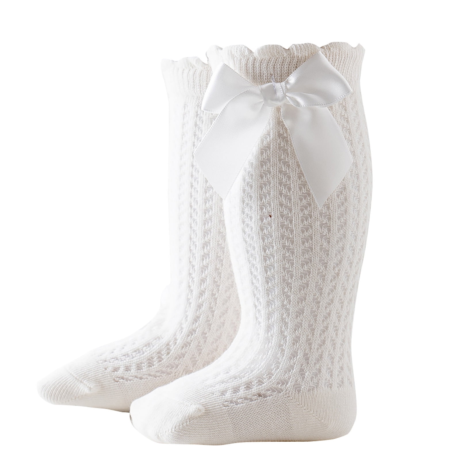 Girl Knee High Socks, Big Bow and Fishnet Design, Loose Fit Socks for ...