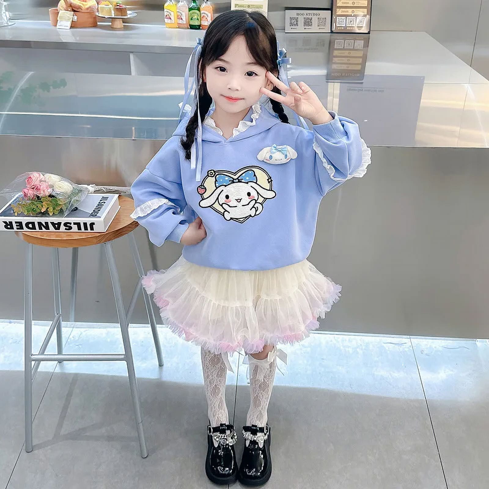 Girl Kuromi Hooded Sweatshirt Sanrios Spring Anime Figure Kawaii ...
