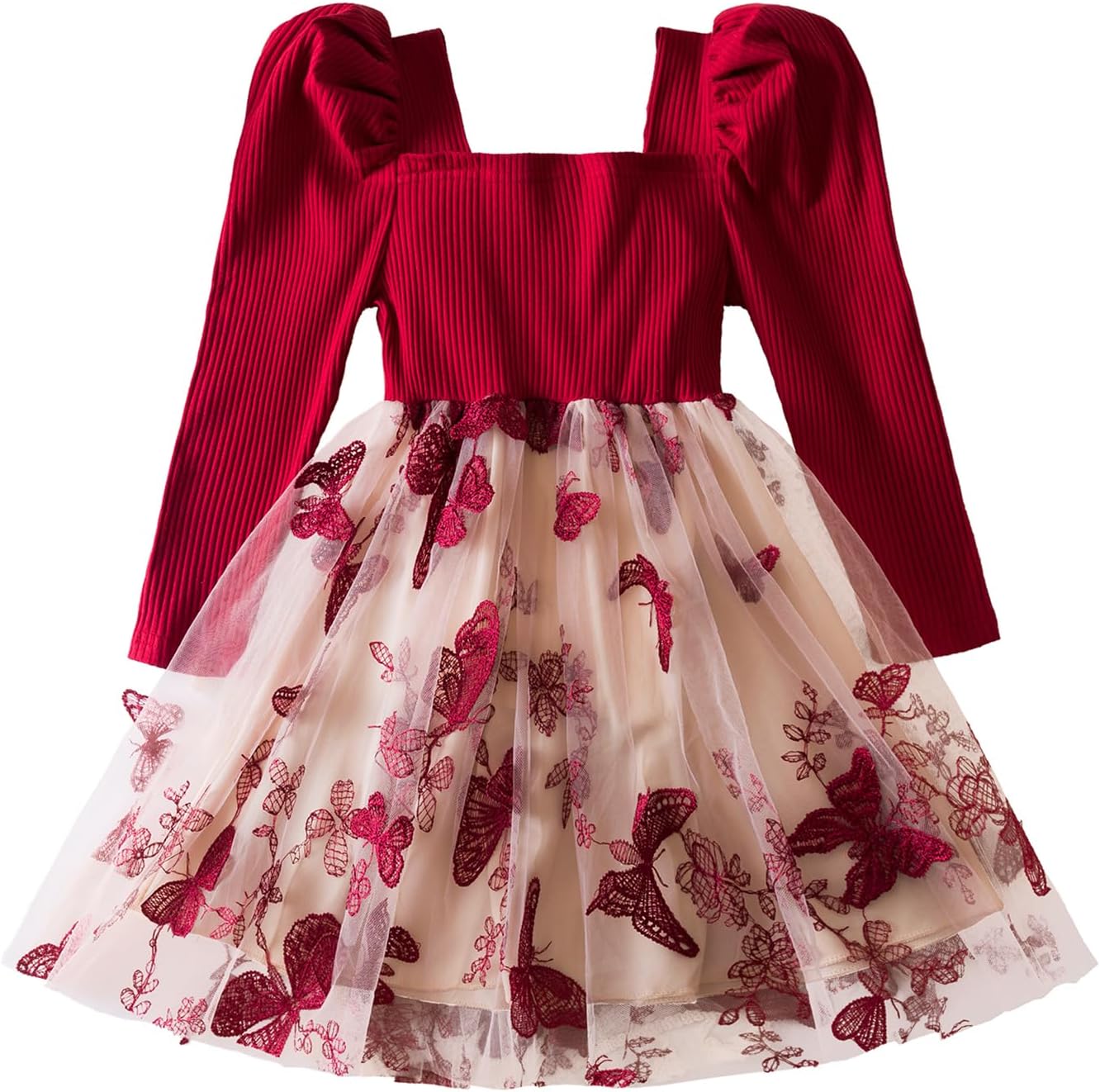 Girl Long Sleeve Dress Fall Winter Princess Causal Dresses Toddler ...