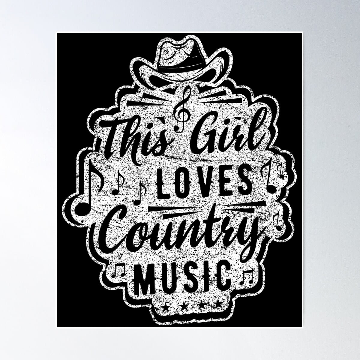 This Girl Loves Country Music Notes Jazz Instrument Song Hat Cowboy ...