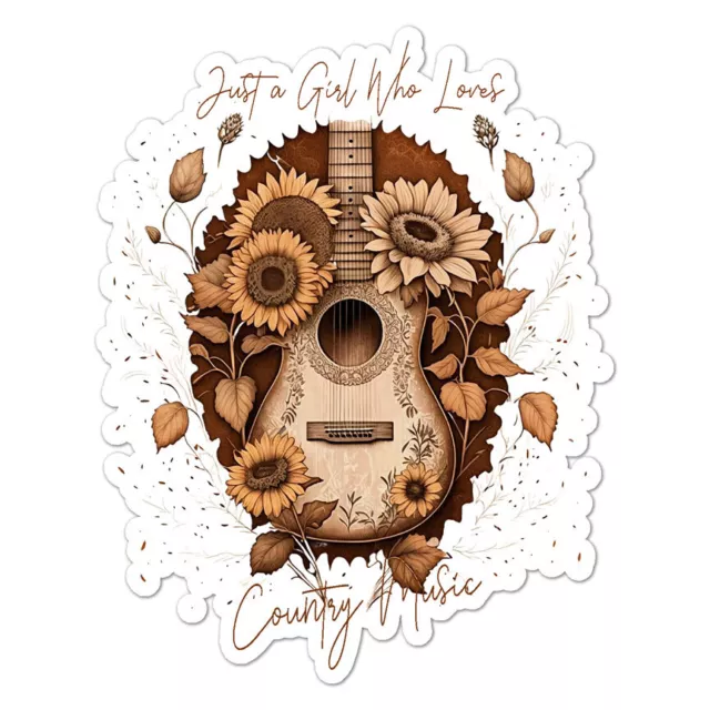 Girl Loves Country Music Sticker Indoor Outdoor Phone Decal Water ...