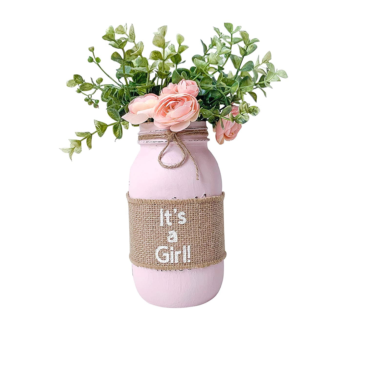 a Girl Jar Centerpiece for Baby Shower Girl, Light Painted and ...