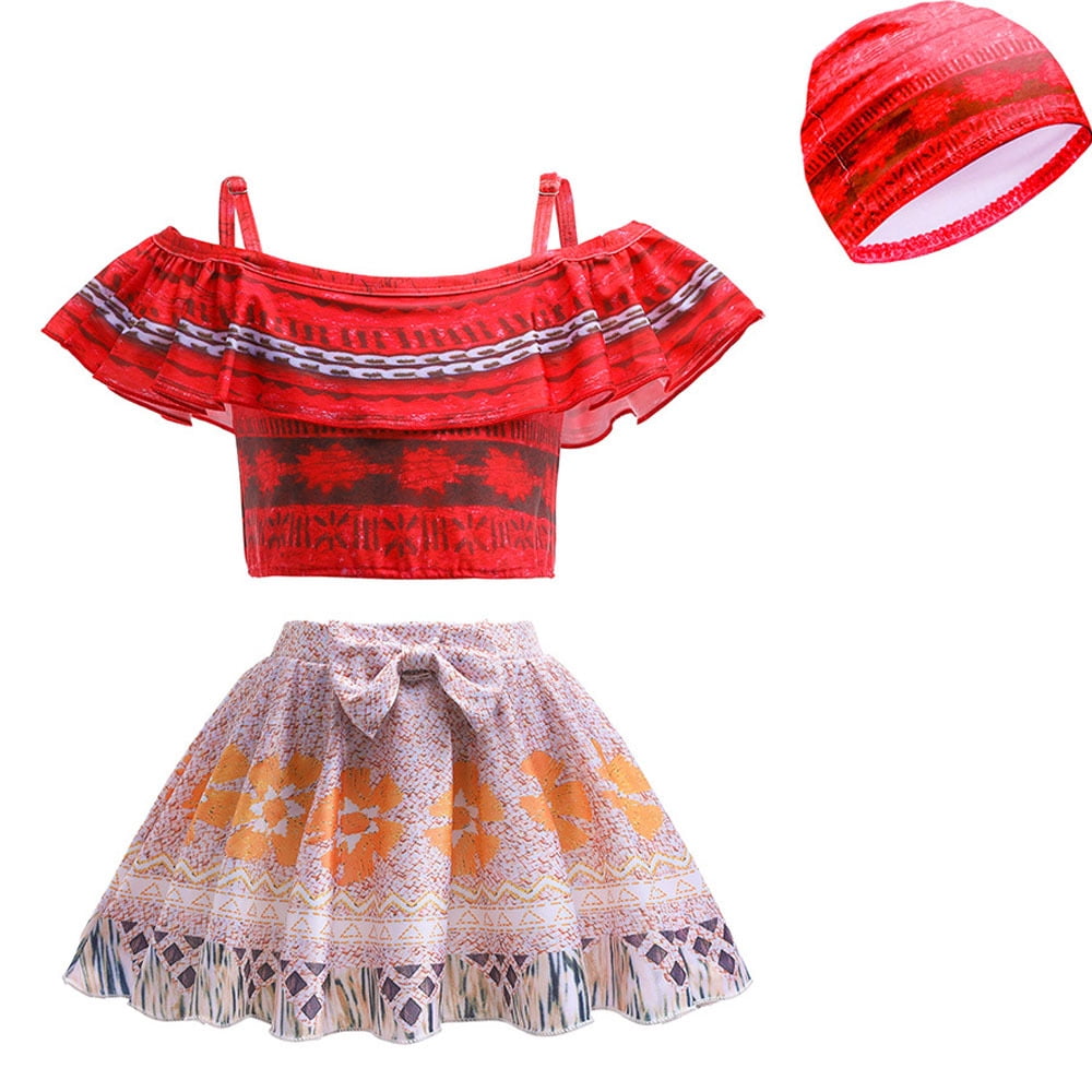 Girl Moana Swimwear Two-Piece Swimsuit Tankini Bathing Suit - Walmart.com