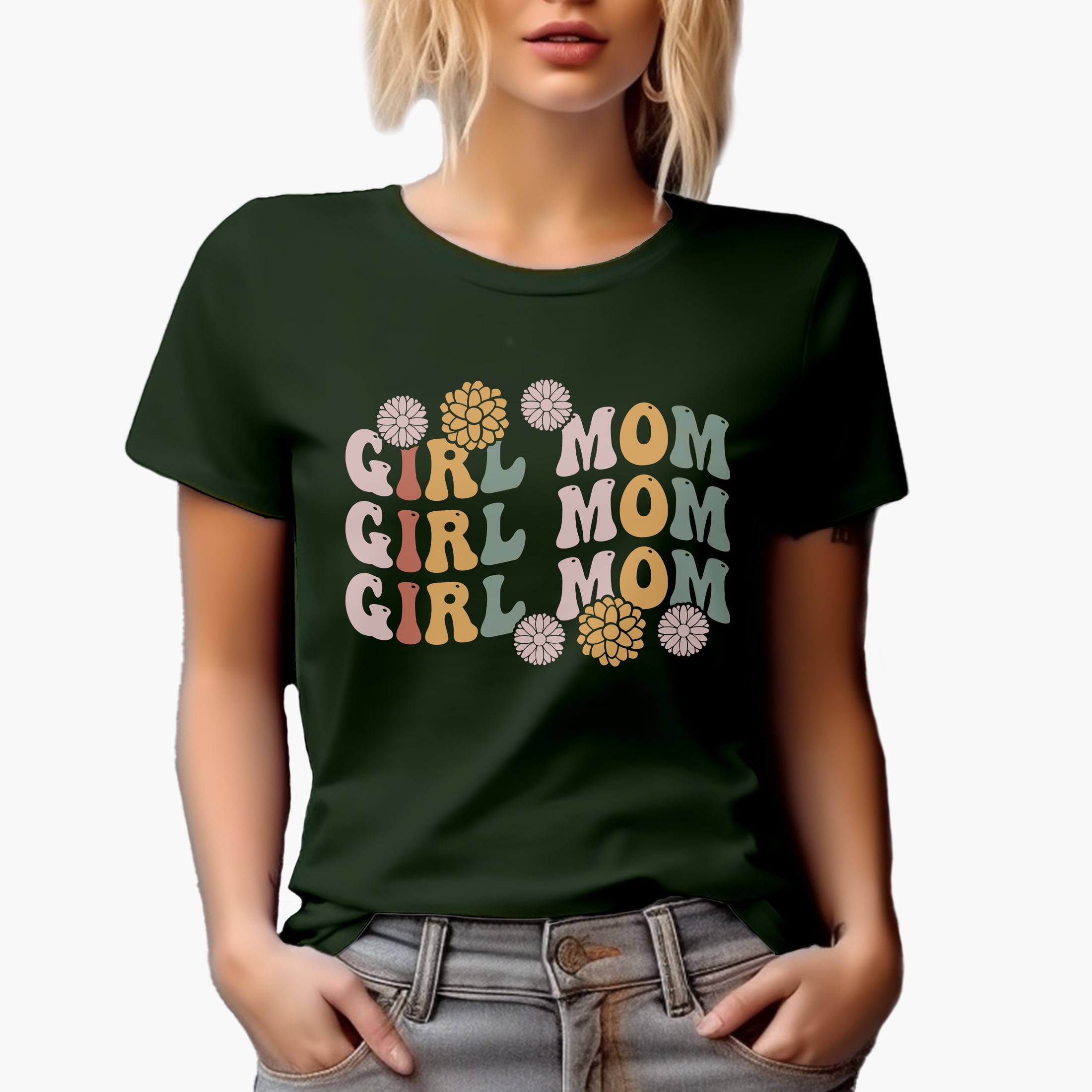 Girl Mom, Mother of Girls or Daughters Themed, Groovy Retro Wavy Text ...