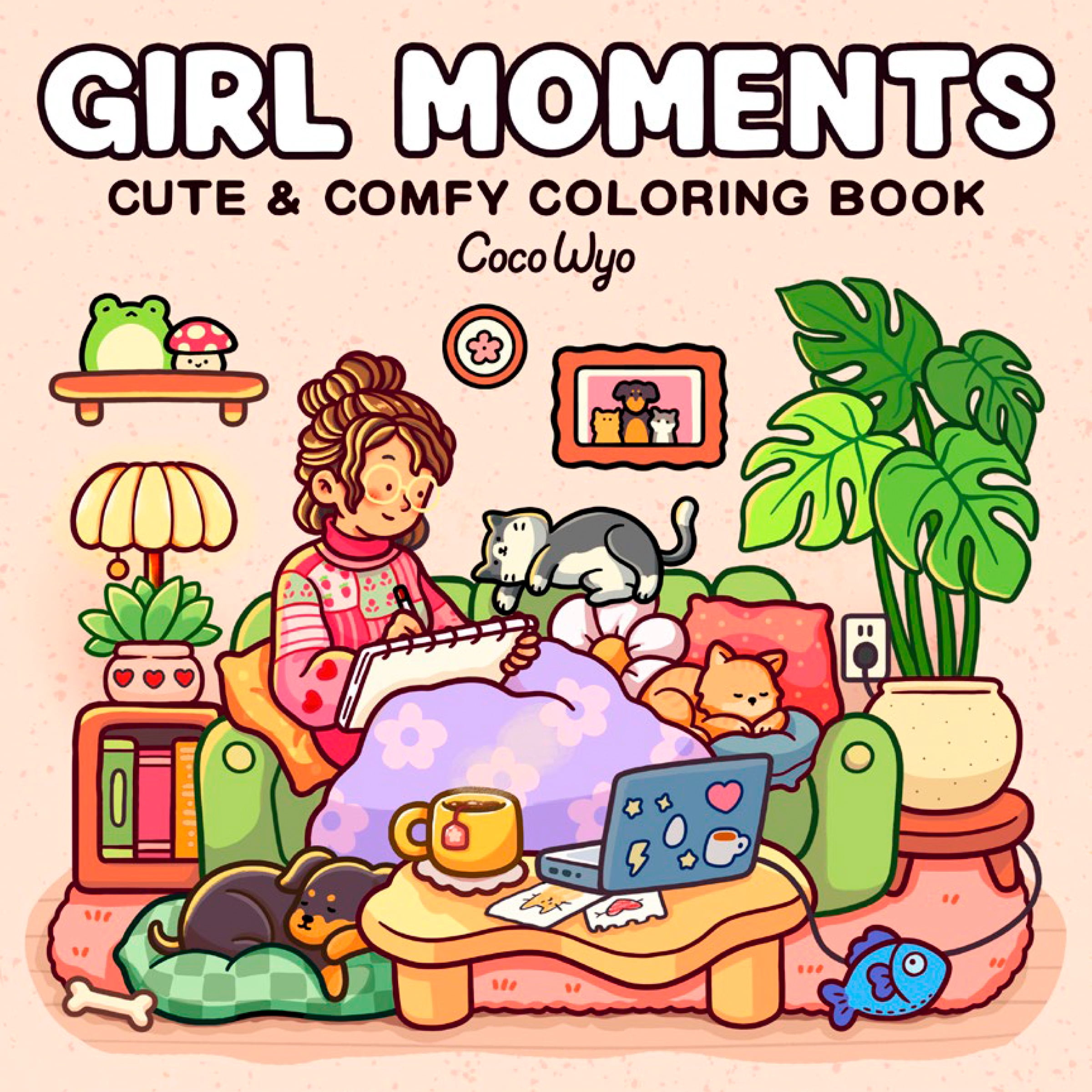 Girl Moments: Coloring Book for Adults and Kids, 96 pages (Paperback ...