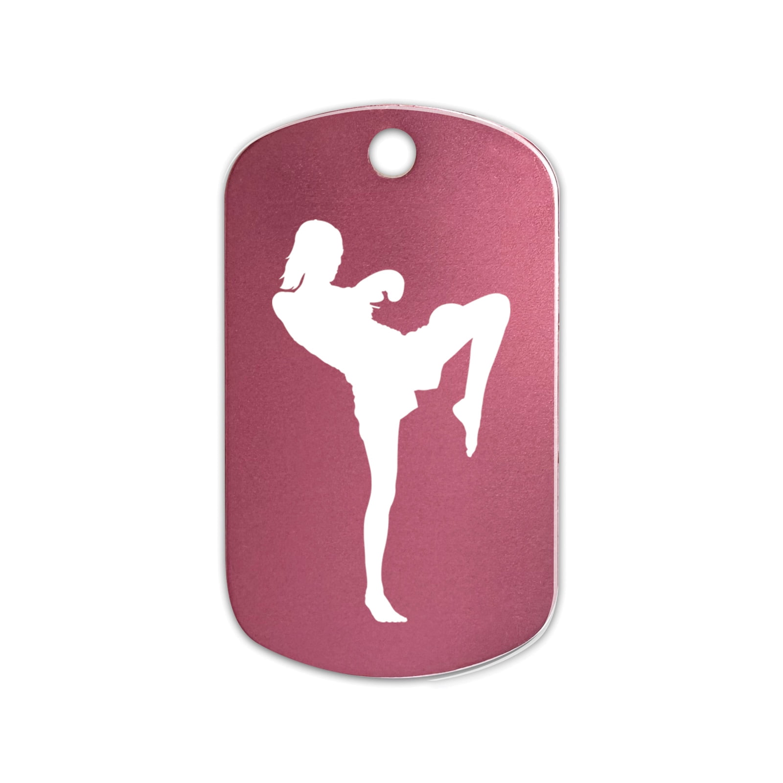 Girl Muay Thai GI Dog Tag Aluminum Keychain sparring fighting mma ...