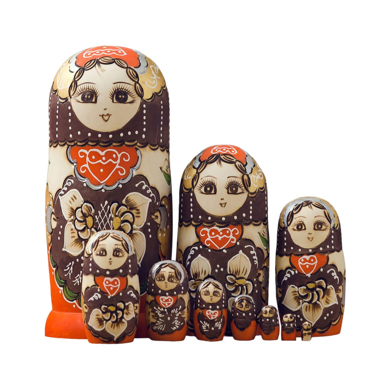 Girl Nesting Dolls Russian Stacking Toy 10Pcs Child Room Decoration ...
