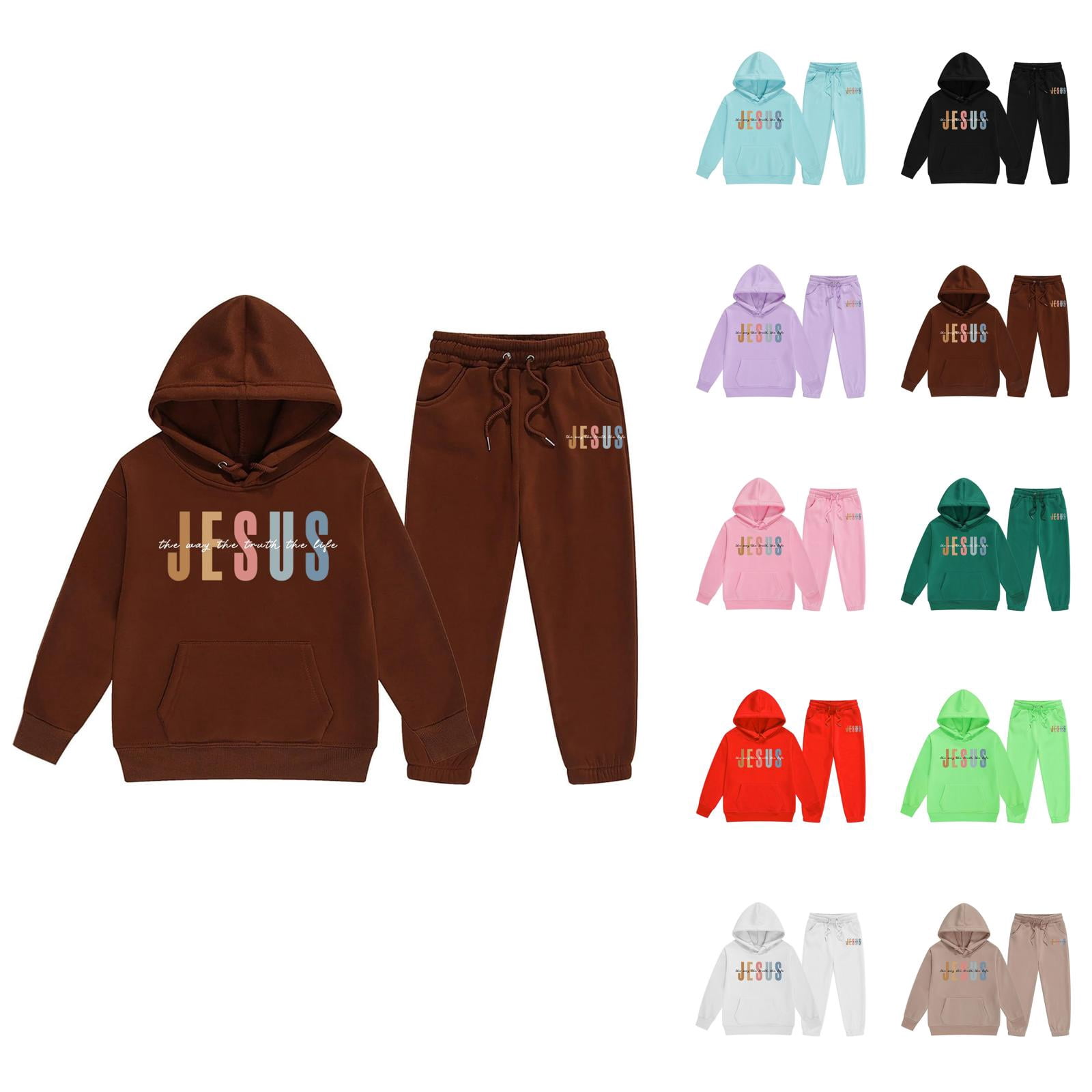 Girl Outfit Girl Set Child Toddler Boys Girls Long Sleeve Solid Warm ...