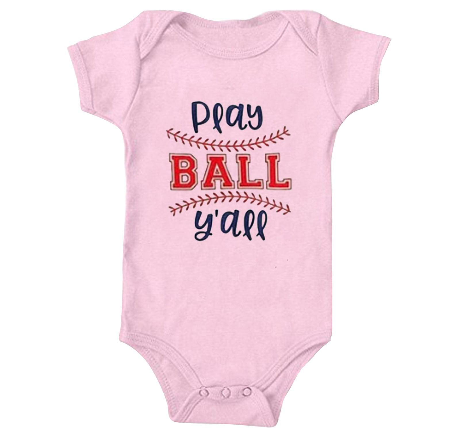 Girl Outfits Short Sleeve Baseball Cartoon Print Cute Print Ha Solid ...