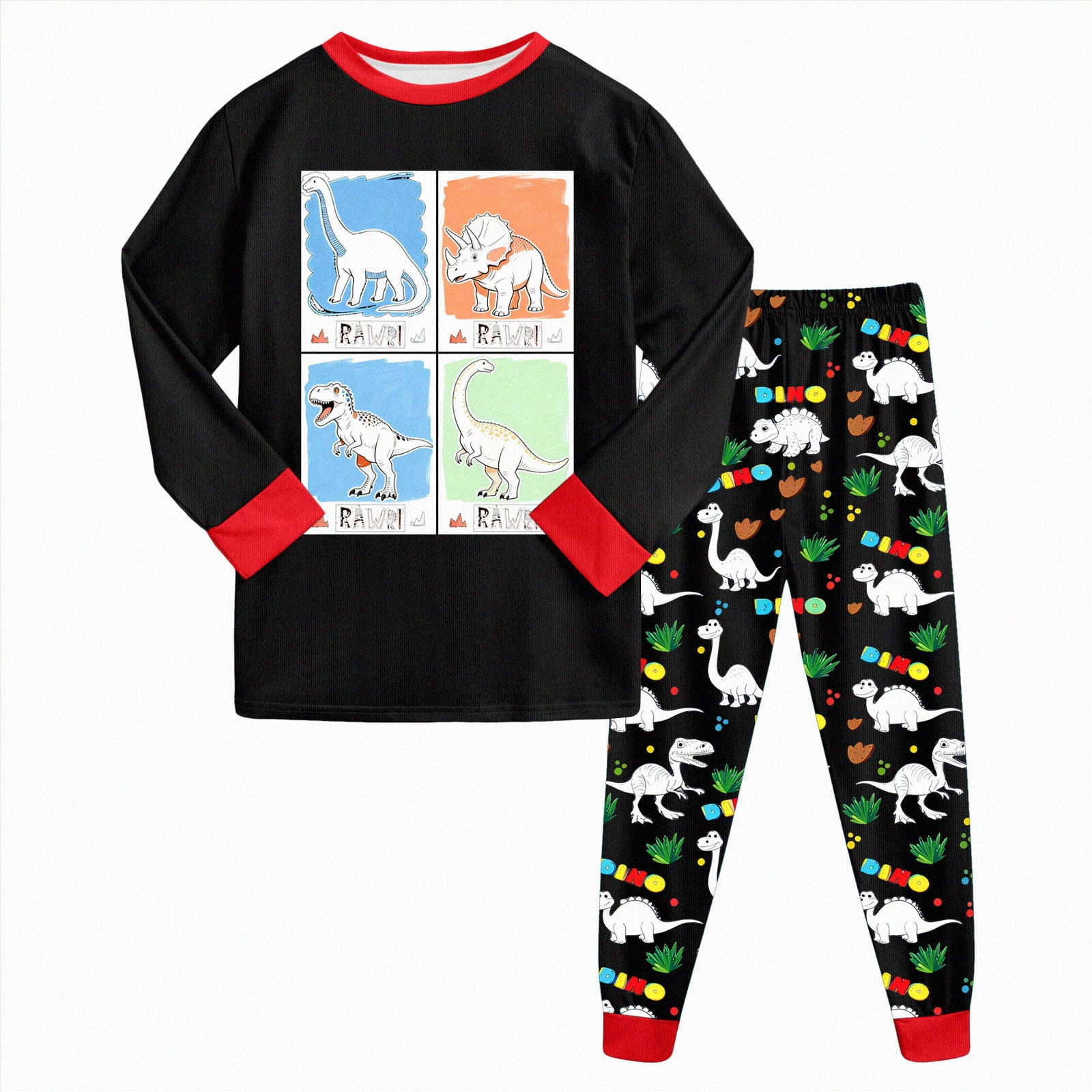 Girl Pajamas Sets Long Sleeve 2 Piece Kids Pajama Pjs for Boys Girls 6 ...