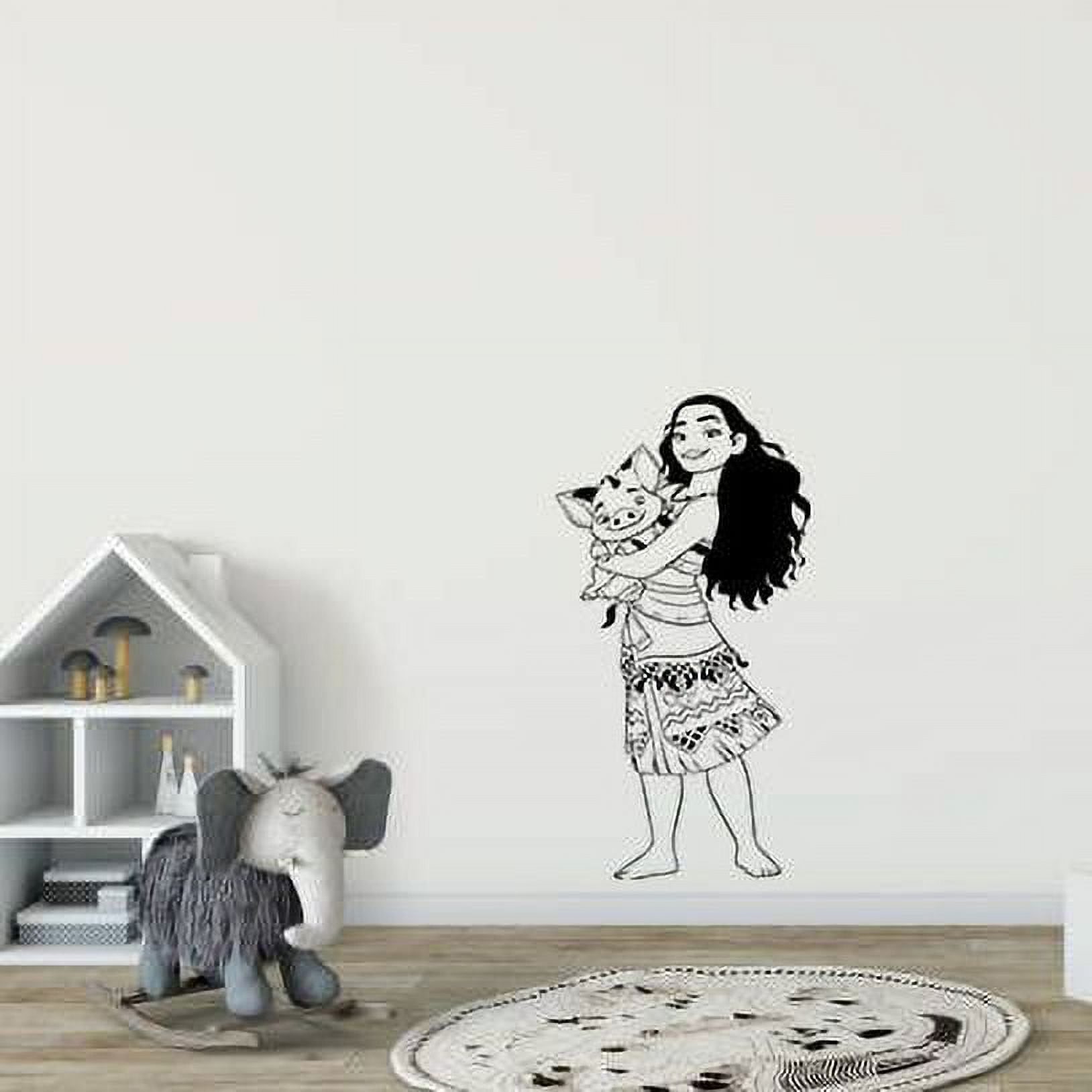 Girl Pet Pig Pua Cartoon Princess Character Cartoon Wall Sticker Art ...