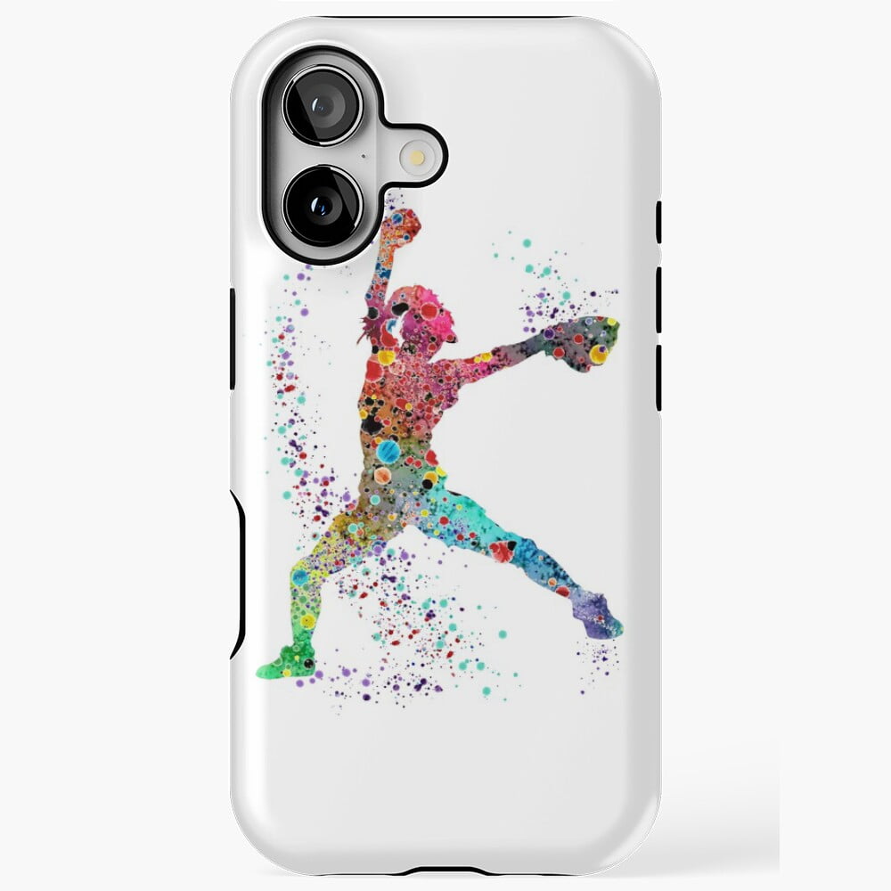 Girl Pitcher Baseball Softball Watercolor Art Phone Case for iPhone 17 ...
