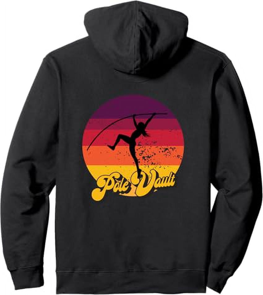 Girl Pole Vault Retro Colors - Fun Pole Vaulting Pullover Hoodie ...
