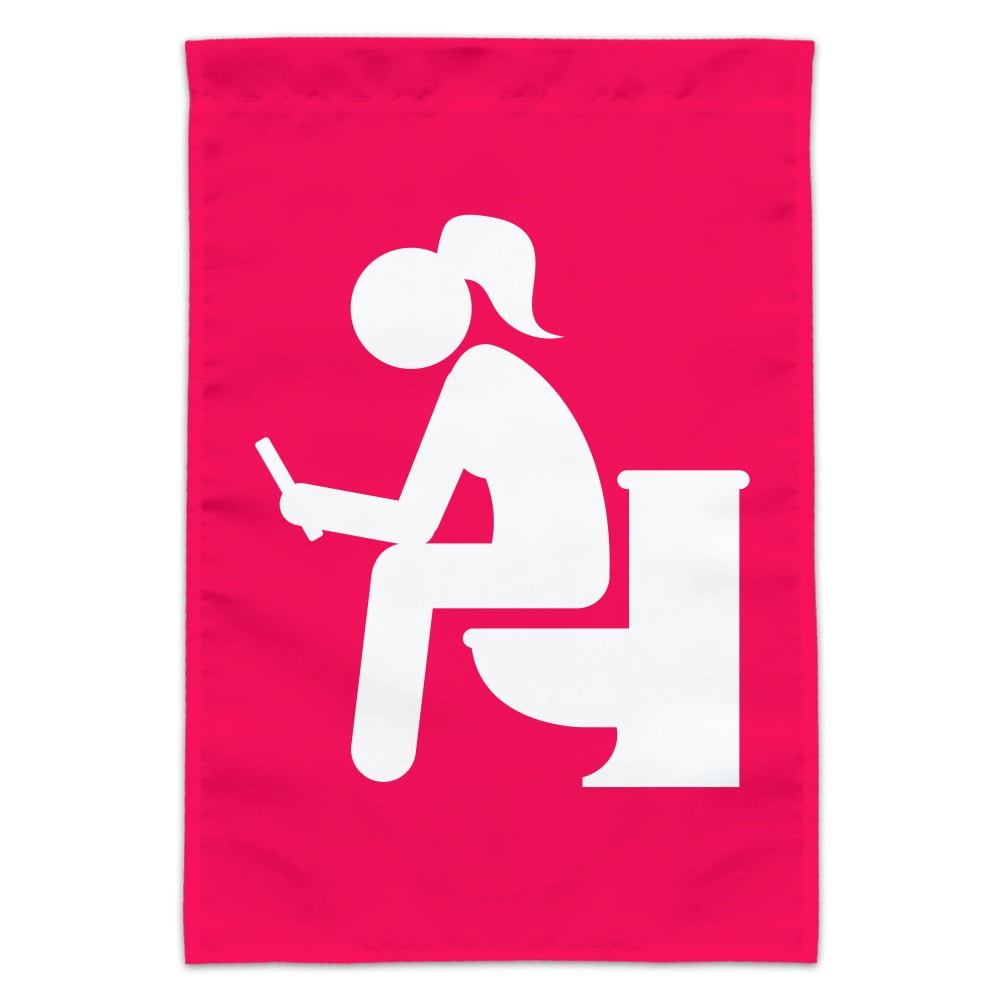 Girl Poop Pooping Sitting on Toilet Funny Garden Yard Flag - Walmart.com