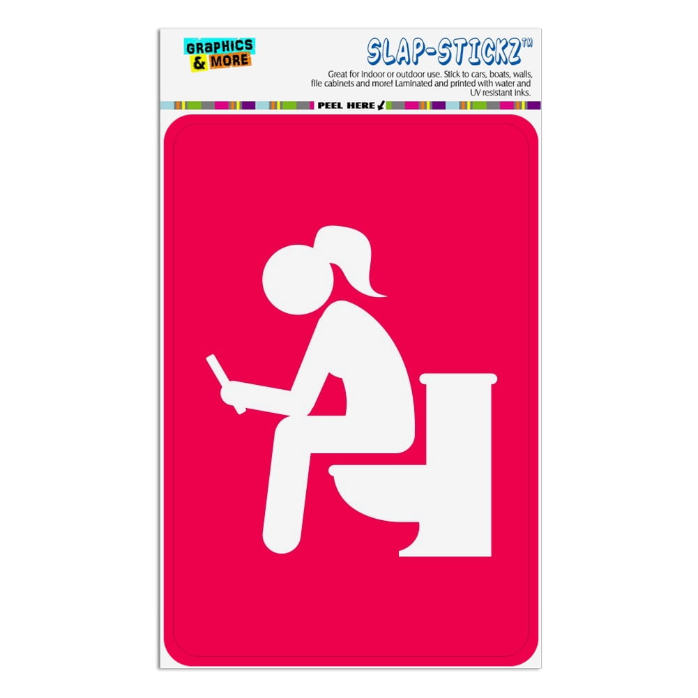 Girl Poop Pooping Sitting on Toilet Funny Home Business Office Sign ...