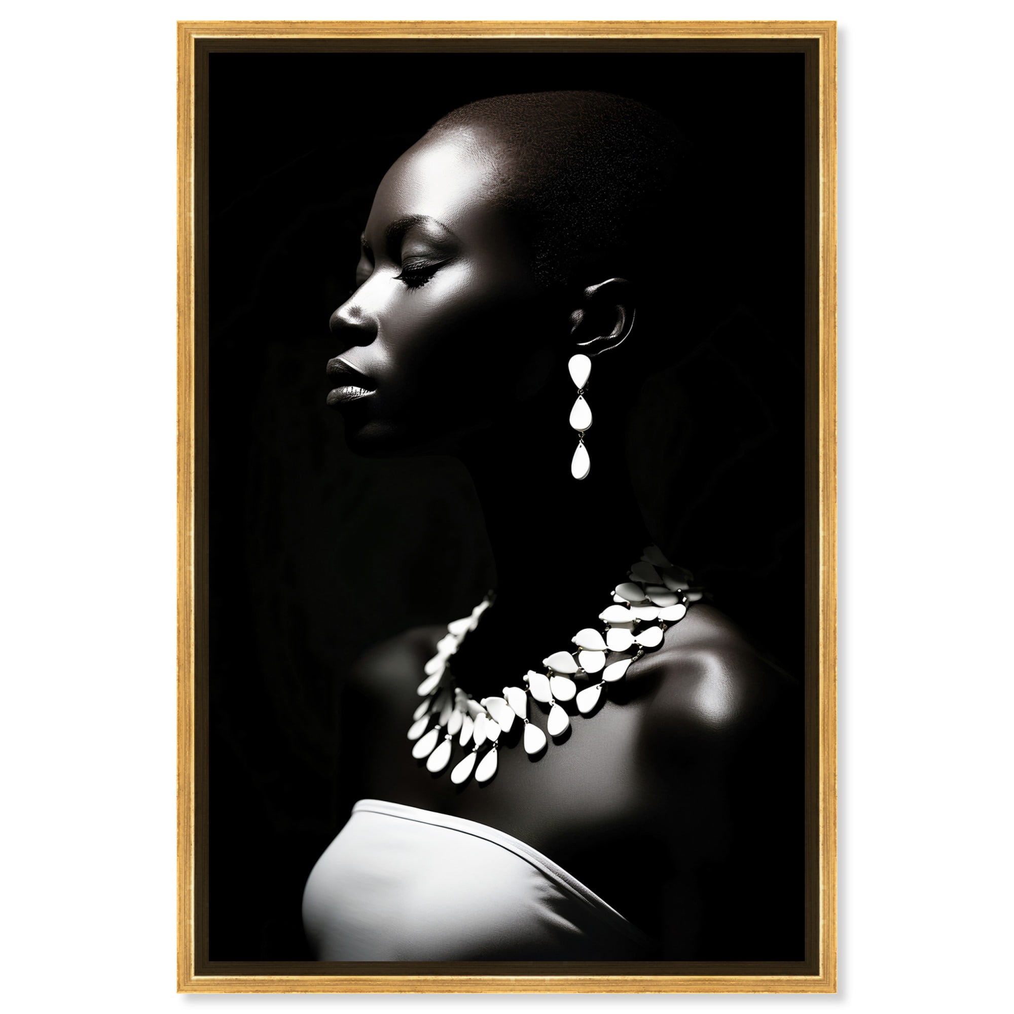Girl Portrait In Chiaroscuro Canvas Feminine Black White Art by Art ...