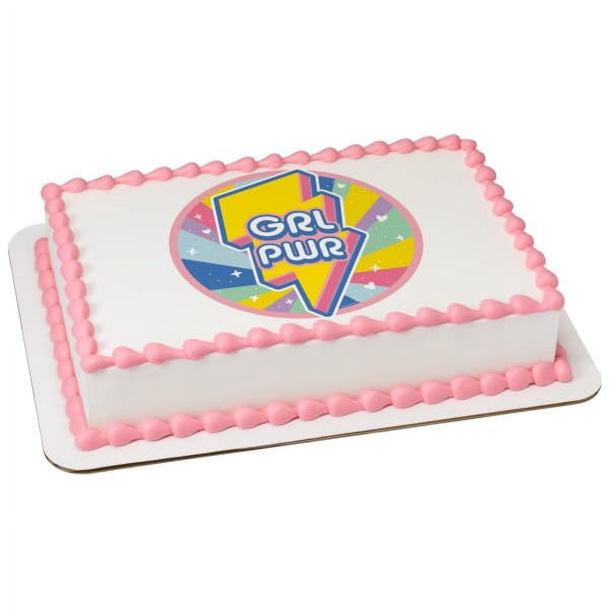 Girl Power Baby Shower Edible Cake Topper Icing Image, (3 Inch Rounds 6 ...