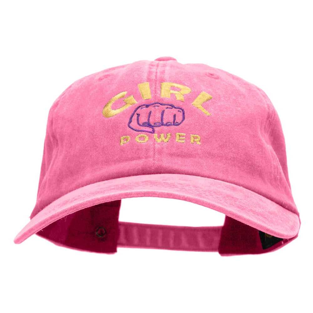 Girl Power Embroidered Unstructured Pigment Dyed Cap - Pink OSFM ...