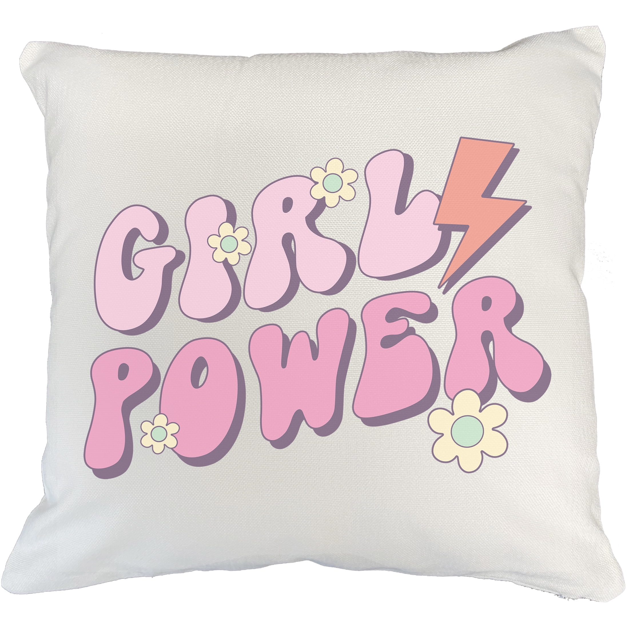 Girl Power, Retro Feminist Art Merch Gift, White Pillow Case 20X20 IN ...