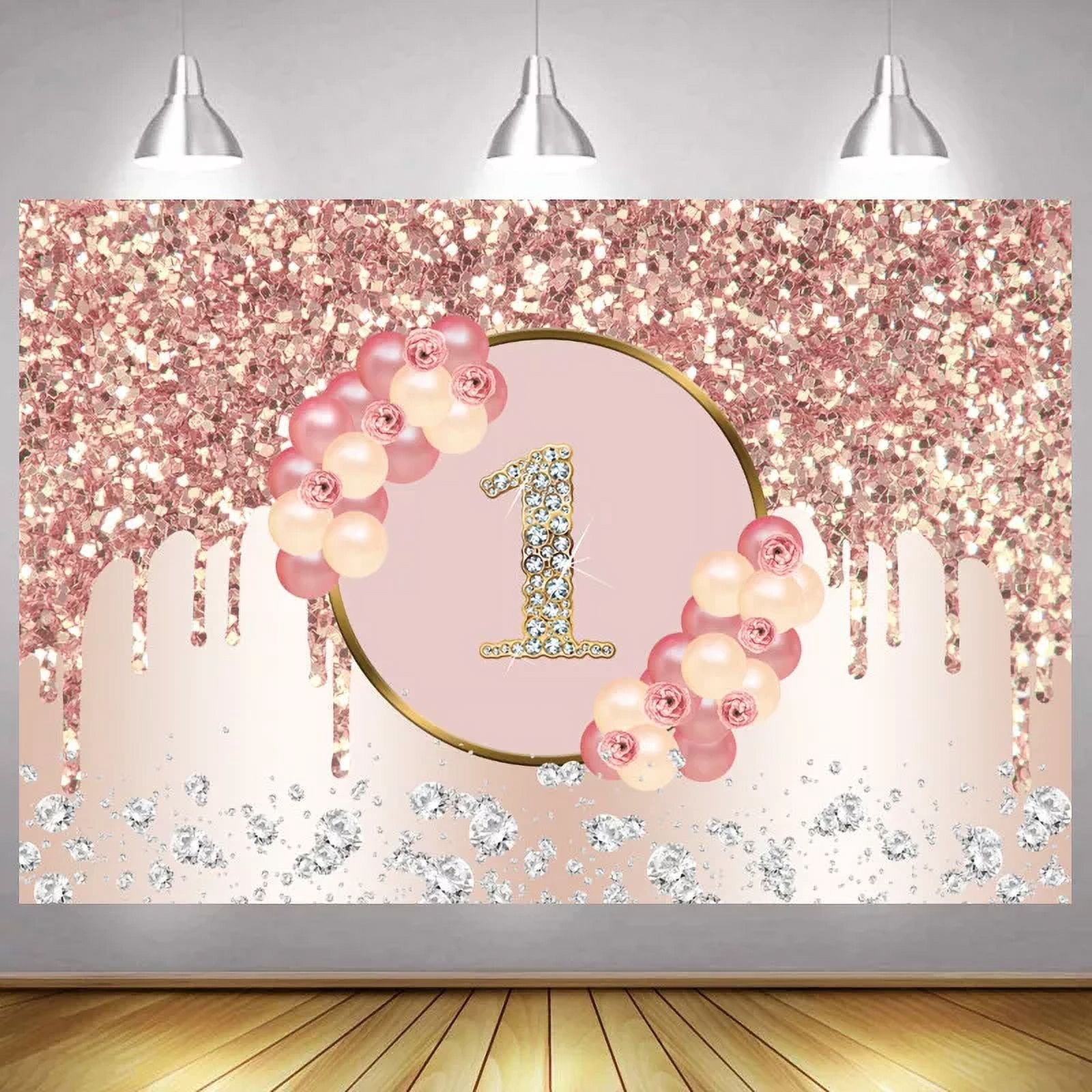 Girl Princess Backdrop 4x3ft Pink Baby Shower Backdrop for Girls 1st ...