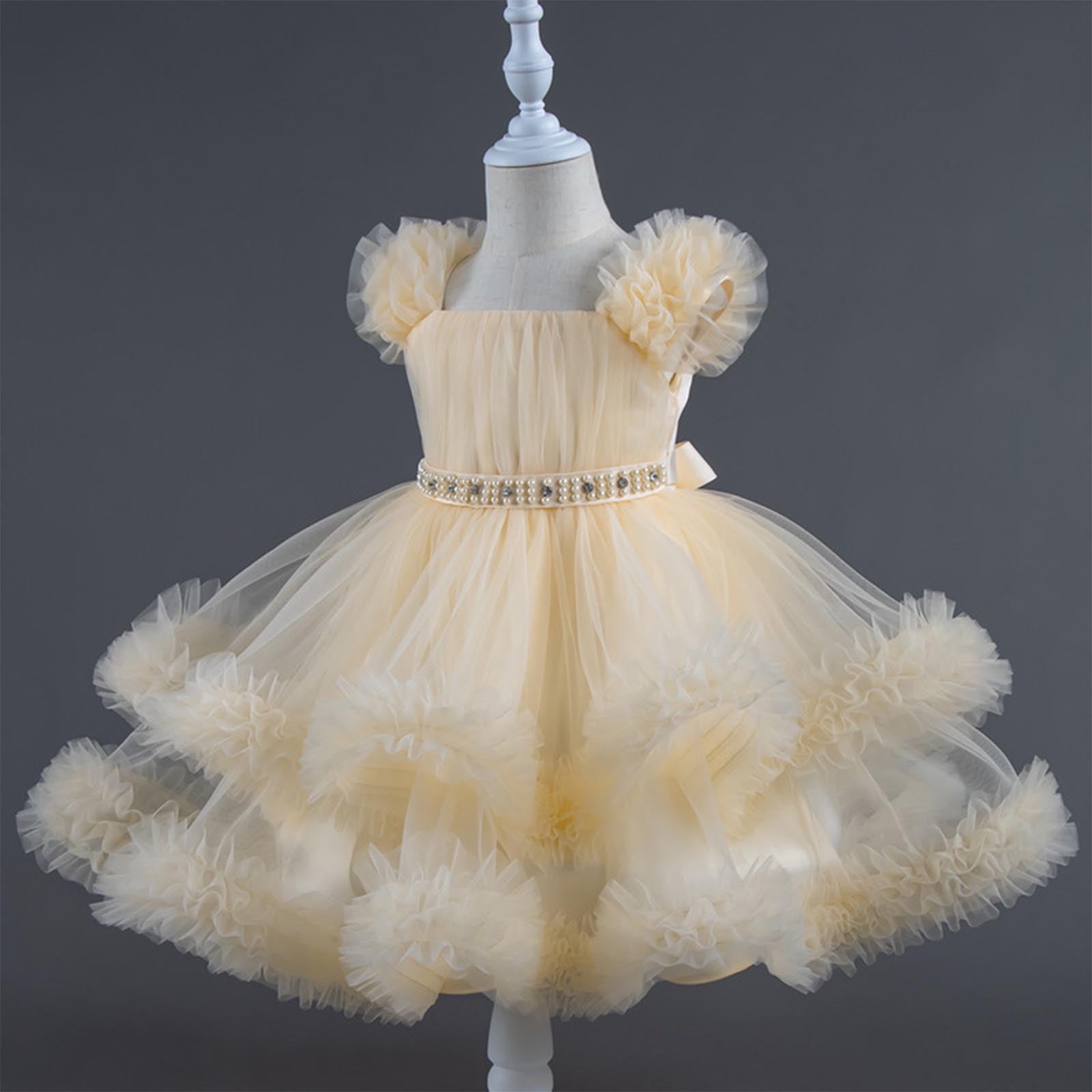 Girl Princess Party Dress Toddler Baby Girls Flower Tulle Tutu Dress ...