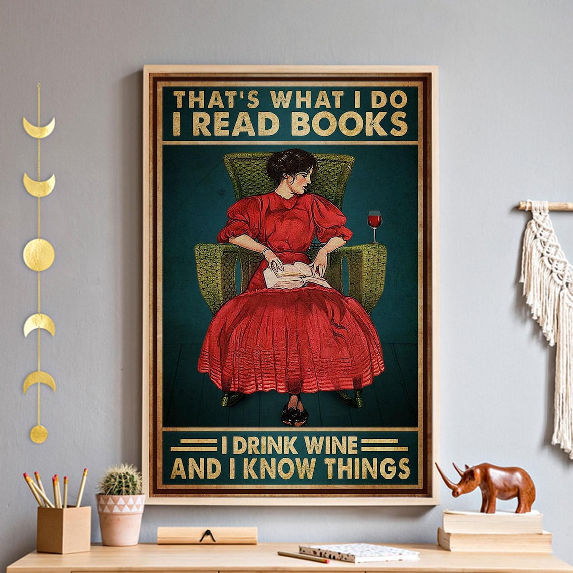 Girl Read Book And Wine Art, I Read Books I Drink Wine And I Know ...