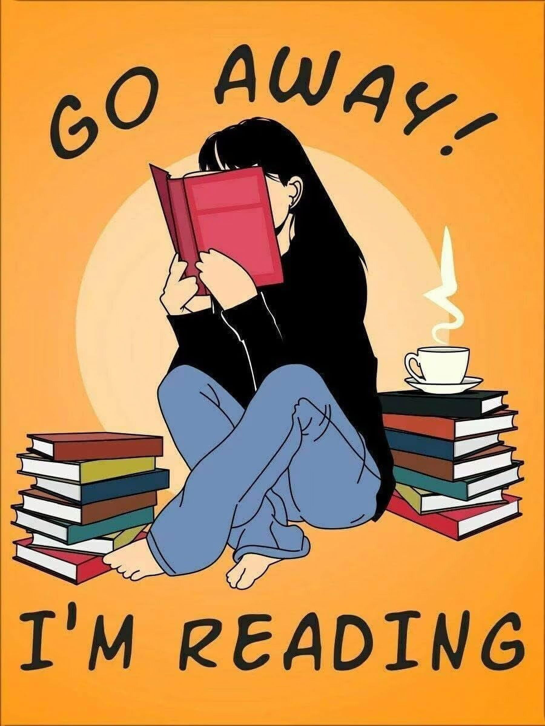 Girl Reading Books Diamond Painting Kits For Adults, Go Away I'm ...