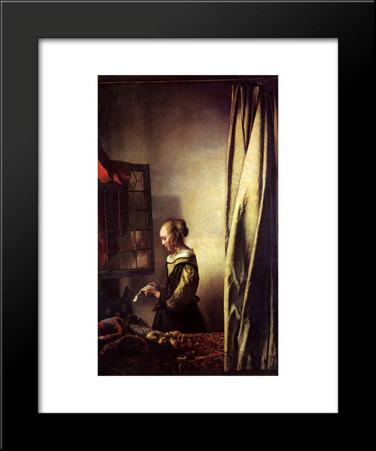 Girl Reading a Letter at an Open Window 20x24 Framed Art Print by ...