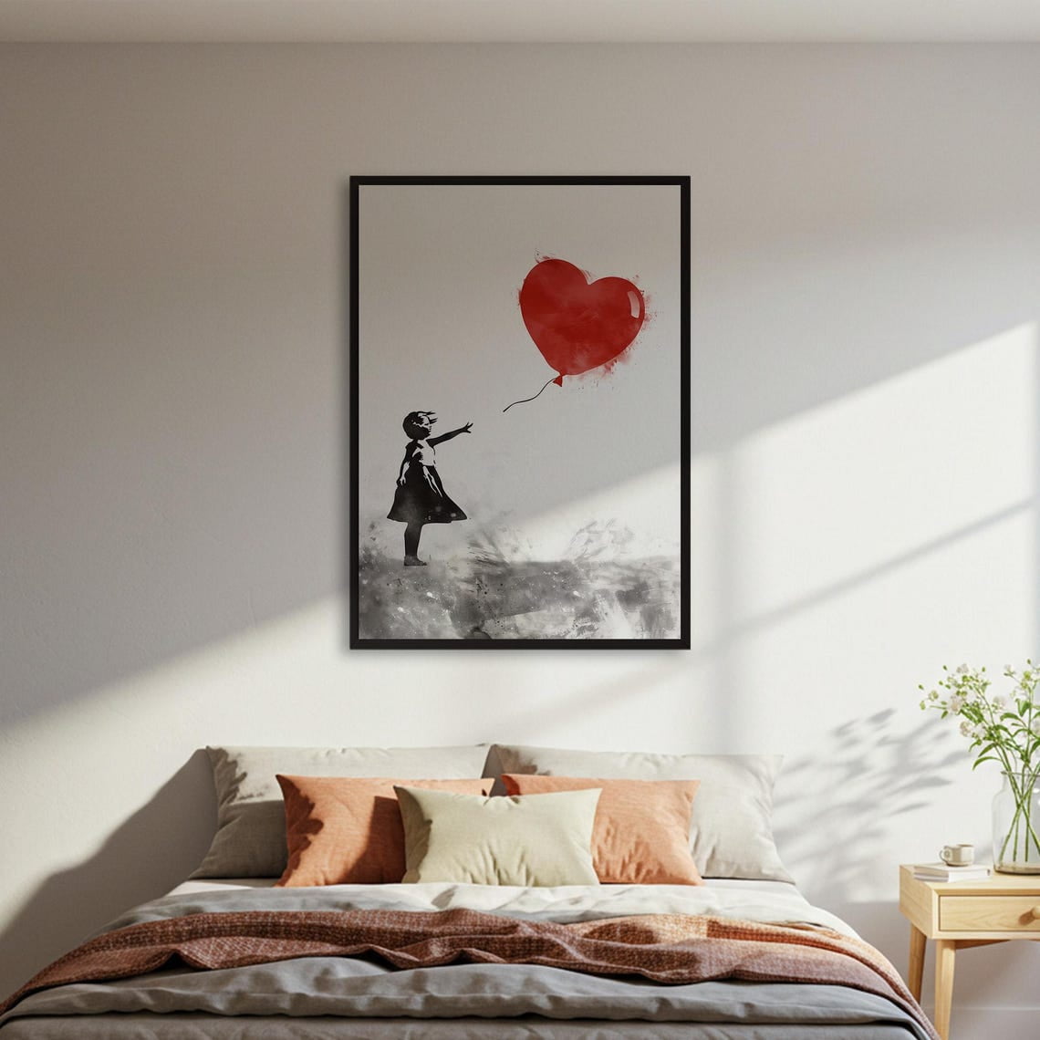 Girl With Red Balloon Art Print, Banksy Inspired Poster, Street Art ...