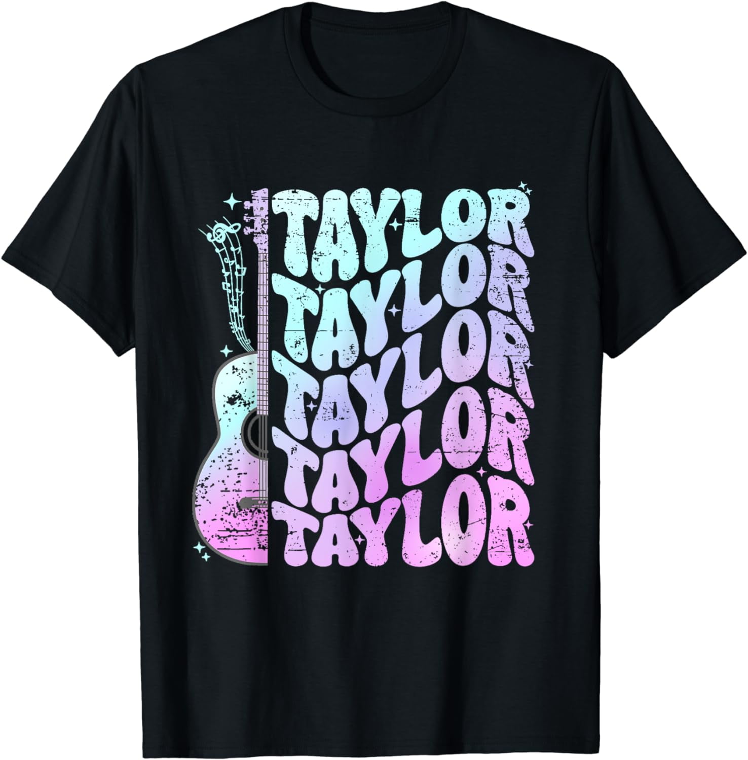 Girl Retro Taylor First Name Personalized Groovy 80's Pink T-Shirt ...