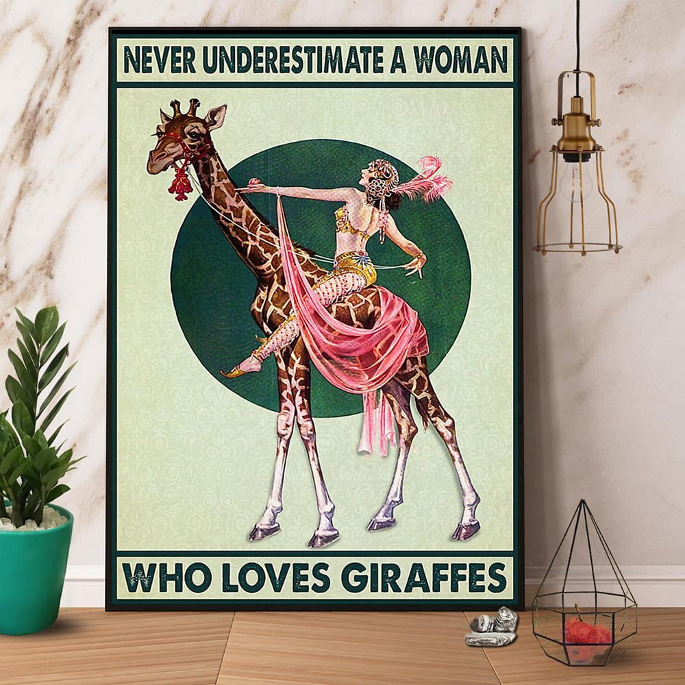 Girl Riding Giraffe Never Underestimate A Woman Show Loves Giraffes ...