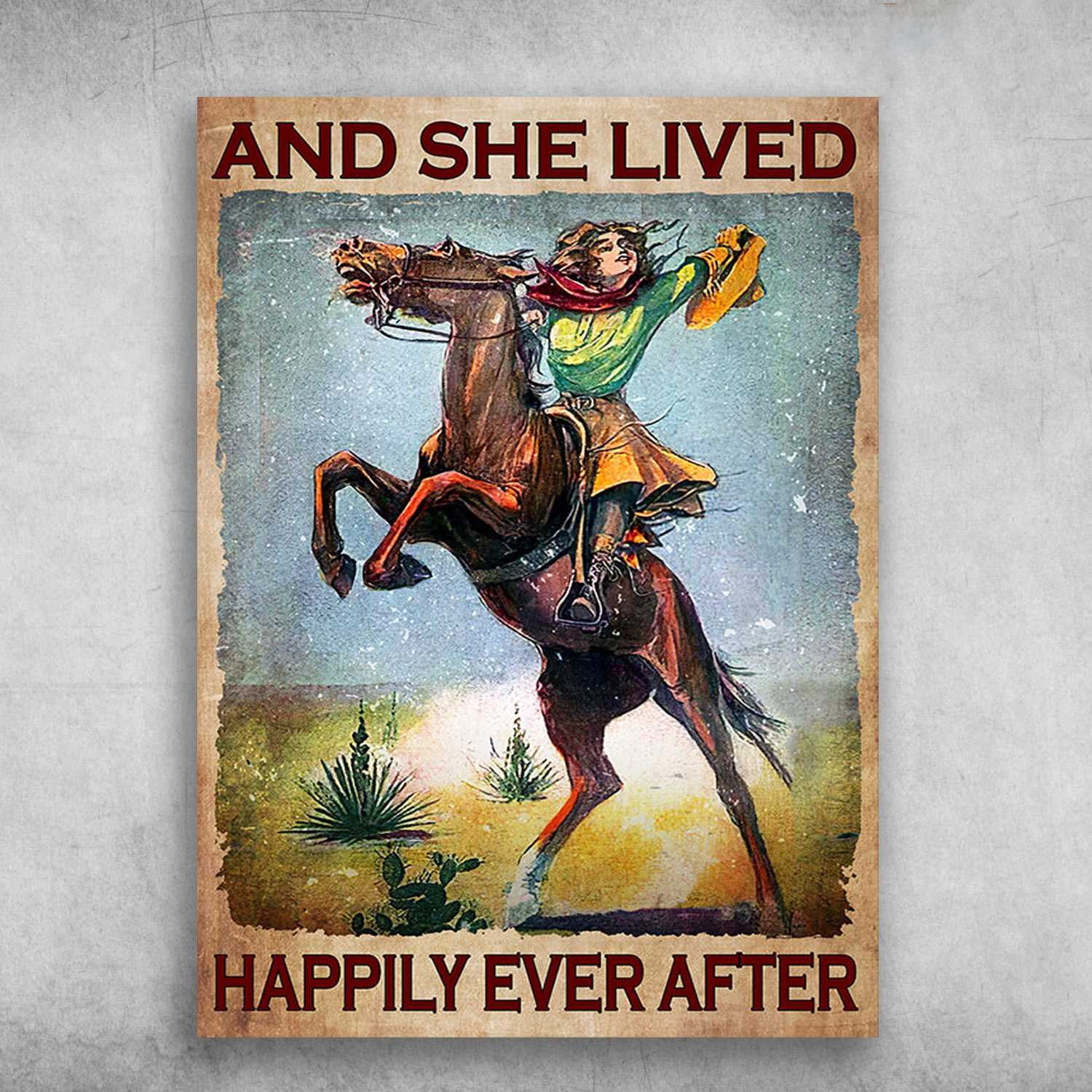 Girl Riding Horse, Riding Poster - And She Lived, Happily Ever After 24 ...
