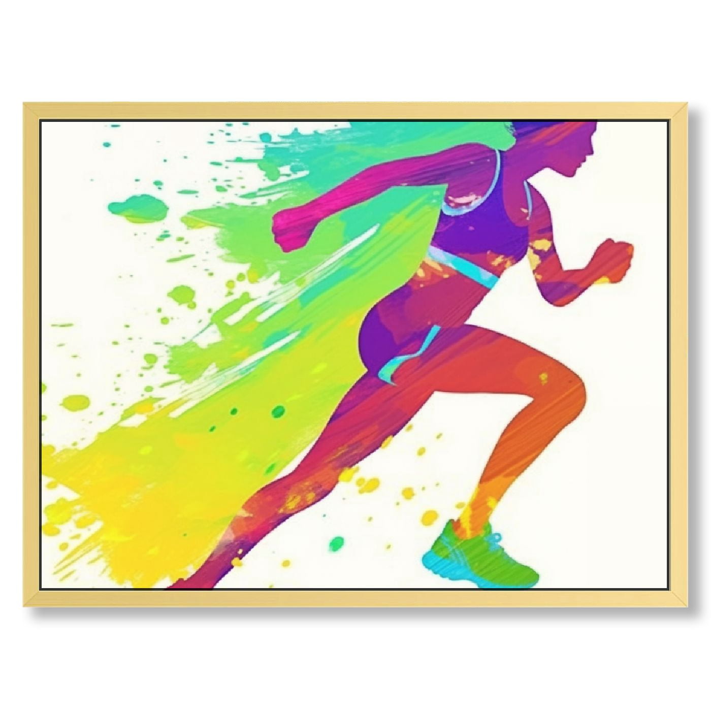Girl Runner Sport Abstract Wall Ar" Unframed Abstract Print, White ...