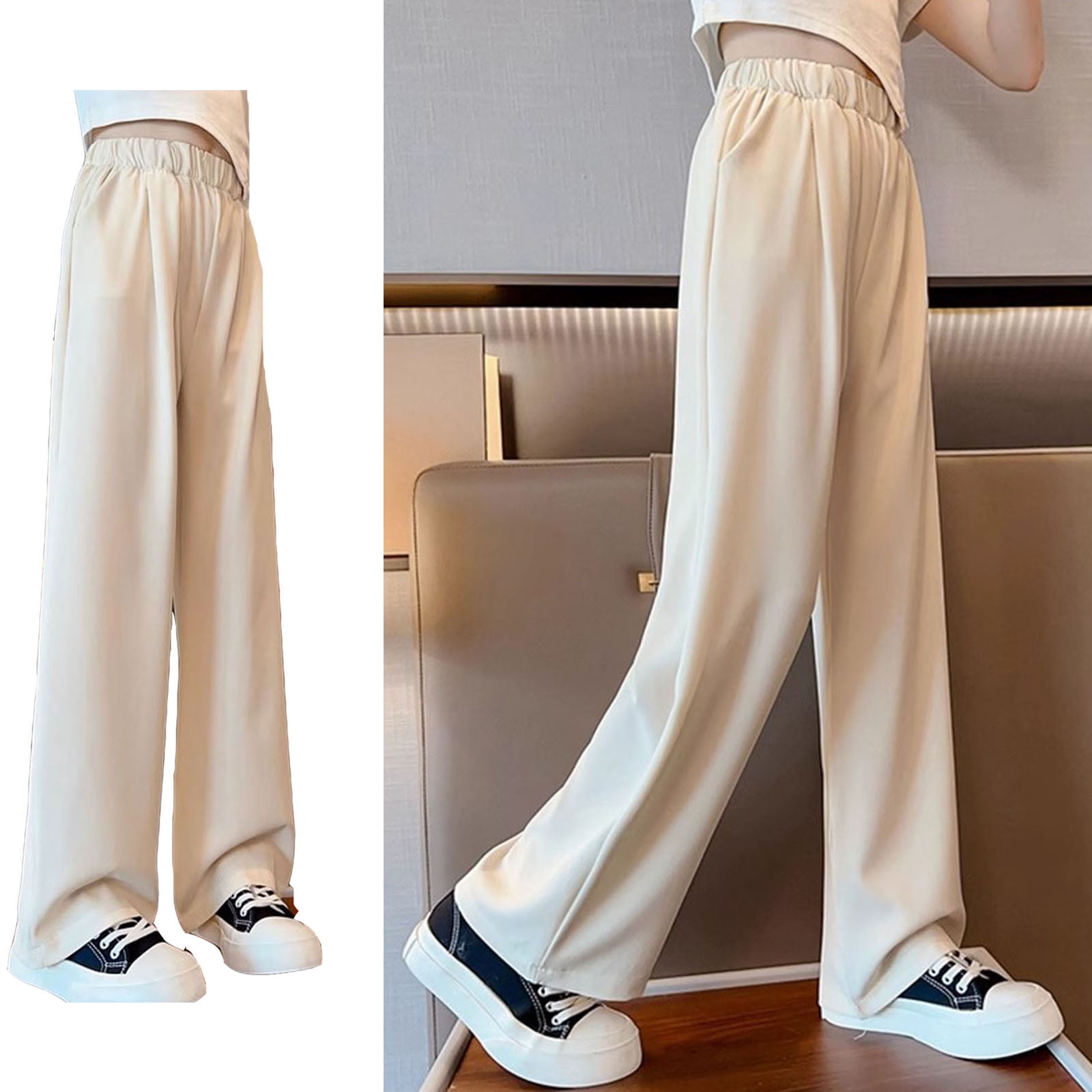 Girl School Uniform Pants Dress Pants High Stretchy Stretch Pants with ...